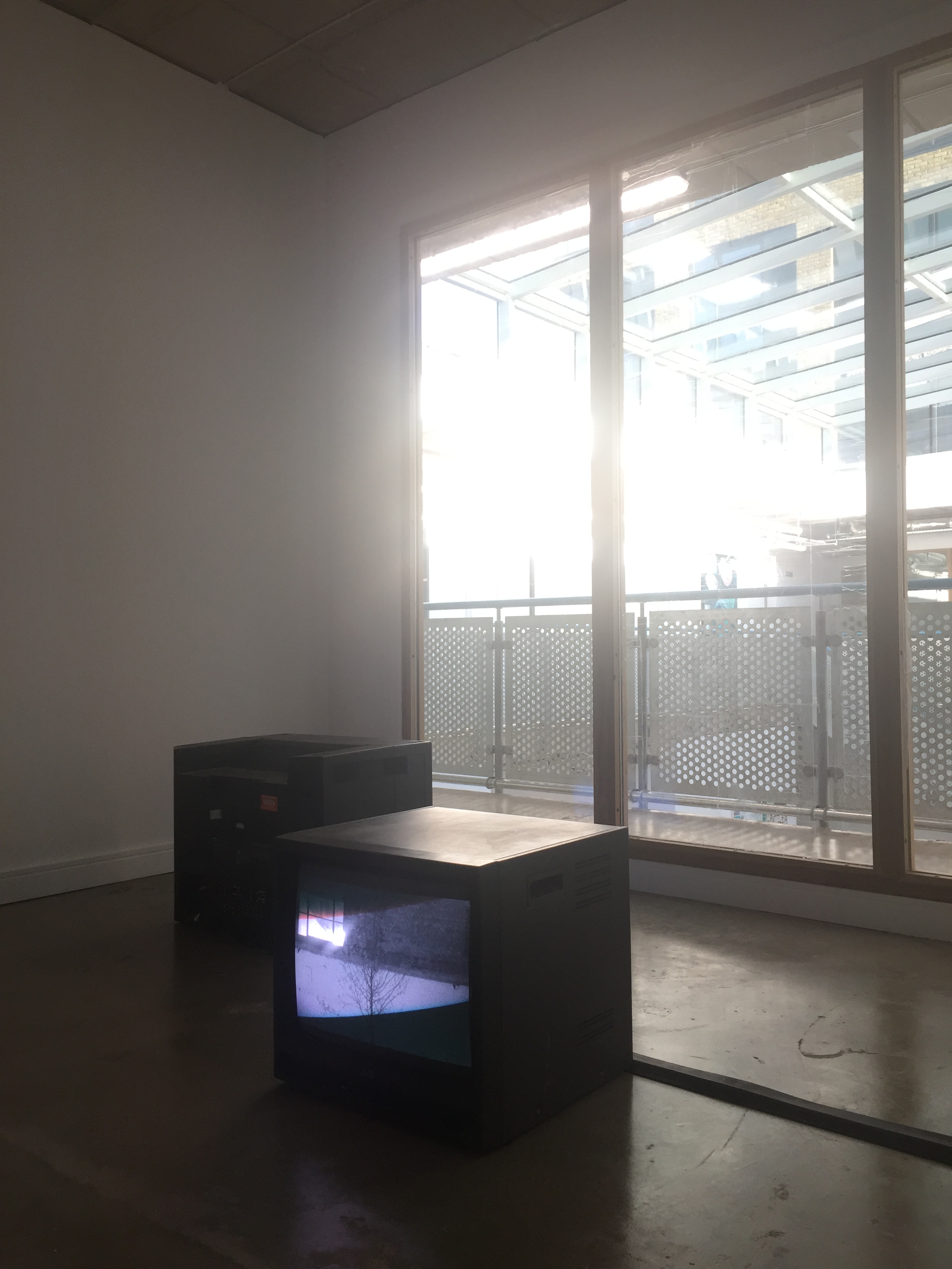 Factory Wall moving image installation | architectural moving drawing