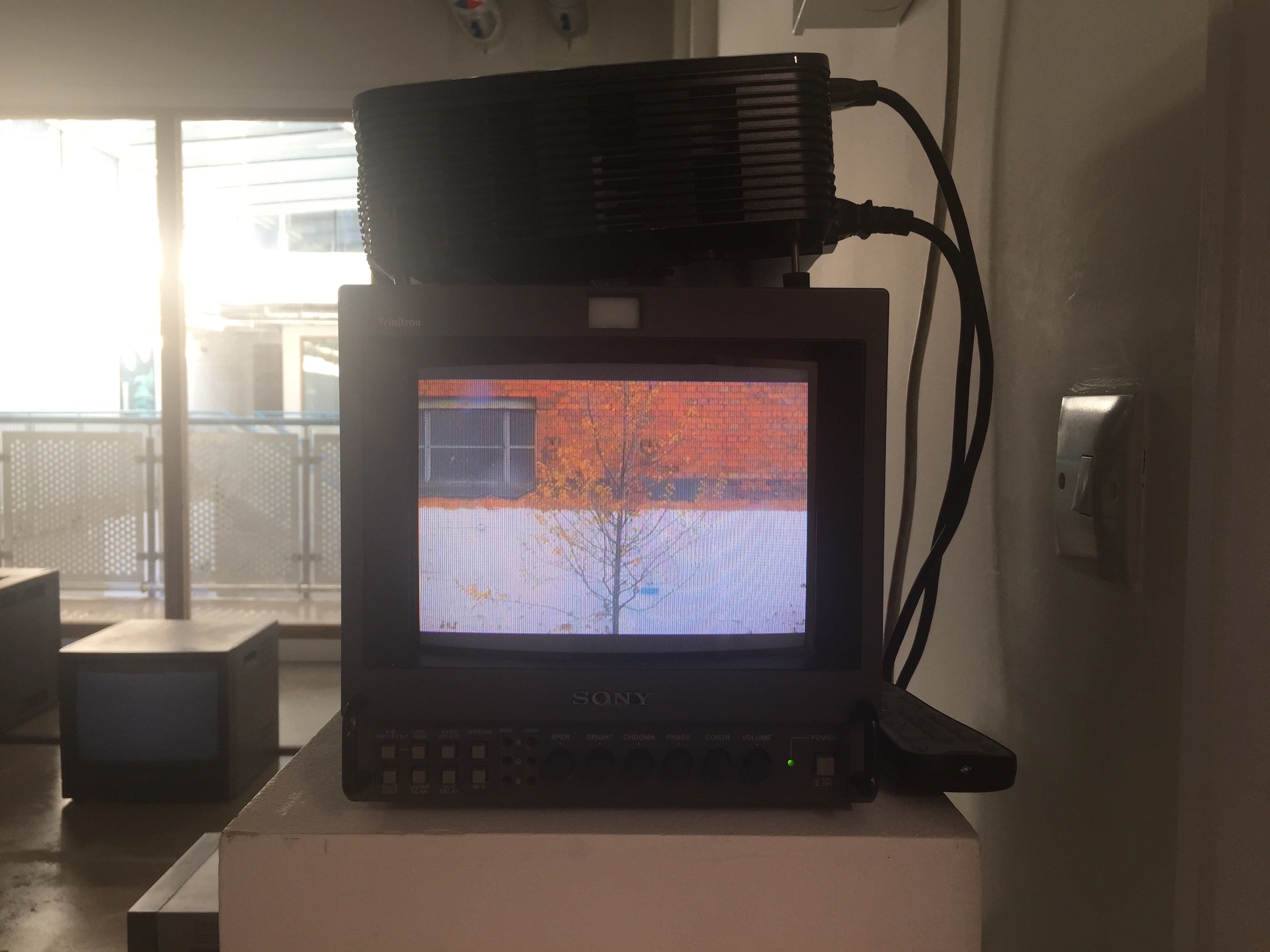 Factory Wall moving image installation | architectural moving drawing